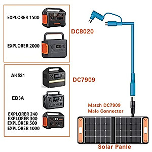 KarlKers 20Ft Jackery Extension Cable 14AWG, Waterproof Jackery Cable, DC 8mm Extension Cable, 8mm DC Power Plug With DC8020 For GZ Yeti Aker Jackery Solar Generator Portable Power Station Solar Panel