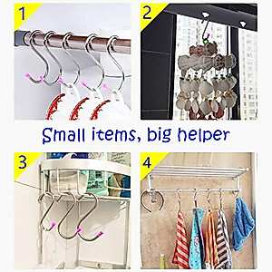 S Hooks for Hanging, Stainless Steel S Hooks, S Shaped Heavy Duty Hanging Hanger Closet Hooks for Jeans, Kitchen, Bathroom, Plants, 10 Pack, 4.3"