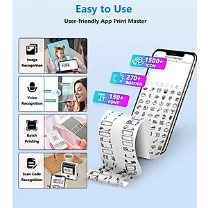 Phomemo Label Makers-M200 Label Printer Machine with 3 Paper,2023 Upgrade 3 Inch M110 Label Maker,WiFi Bluetooth Thermal Label Printer,Phone Support,for Android iOS,for Shipping,Labeling- White