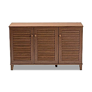 Baxton Studio Shoe Cabinets, One Size, Walnut