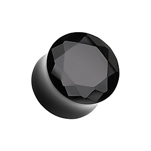 Faceted Pyrex Glass Gemstone Double Flared WildKlass Ear Gauge Plug (Sold as Pairs)