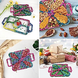 Tray Silicone Molds with Handle Large Resin Tray Moulds Jewellery Organizer Casting Mold Craft Making Supplies Epoxy Resin Casting Mold for DIY Resin Craft Fruit Tray Home Decor (Square)