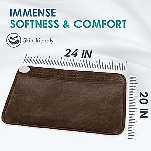 DAILYLIFE Heated Foot Warmers, 20"x24" Electric Heating Pad for Feet with 6 Heat Settings, Overheating Protection, 2 Hours Auto-Off, Machine Washable, Brown