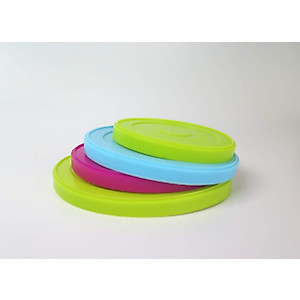 Tredoni 4 Plastic Tin Can Lid/Cover, Jar Sealer Storage Cap - 3 Sizes Set (4 Pieces), Multicolor