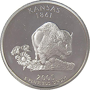 2005 S Kansas State Quarter Choice Proof 90% Silver 25c US Coin Collectible
