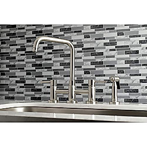 Kingston Brass KS8288DLBS Concord Bridge Kitchen Faucet, Brushed Nickel, 14 x 8.38 x 12.19