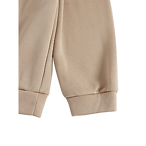 Floerns Women's Letter Graphic Print Long Sleeve Drawstring Hoodie Sweatshirt A Khaki L