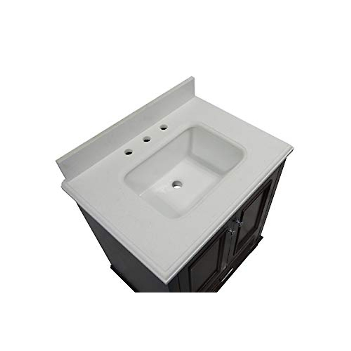 Nantucket 30-inch Bathroom Vanity (Quartz/Chocolate): Includes Chocolate Cabinet with Stunning Quartz Countertop and White Ceramic Sink