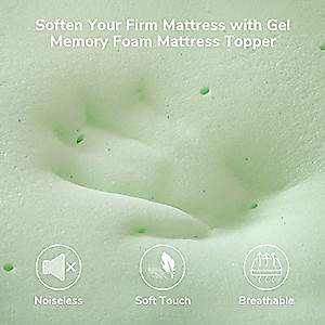 Novilla 2 Inch Mattress Topper King, Ventilated Memory Foam Mattress Topper with Gel Infusion for Comfort & Cooling Sleep, Ultra Soft King Size Mattress Topper- Ergonomic Design & Skin-Friendly