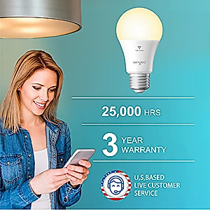 Sengled Alexa Light Bulb, WiFi Light Bulbs, Smart Light Bulbs, Smart Bulbs that Work with Alexa & Google Assistant, A19 Soft White (2700K) No Hub Required, 800LM 60W Equivalent High CRI>90, 4 Pack