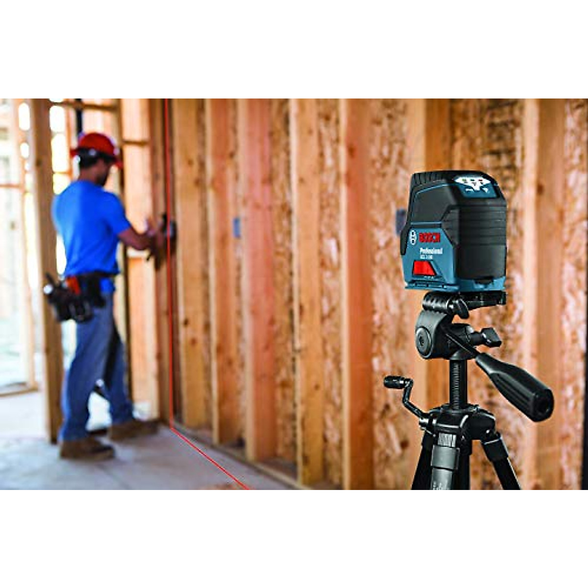 BOSCH 65 Ft. Self-Leveling Cross-Line Combination Laser with Plumb Points GCL 2-160 , Black