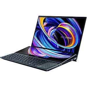 ASUS ZenBook Pro Duo 15 OLED UX582 Laptop, 15.6” 4K Touch Display, Intel Core i9-12900H, 32GB RAM, 1TB SSD, GeForce RTX 3070 Ti, ScreenPad Plus, Windows 11 Pro, Celestial Blue, UX582ZW-XB99T