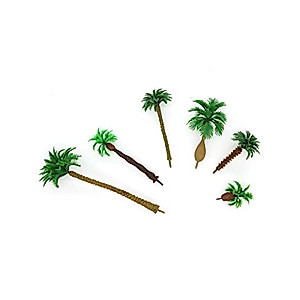 18pcs Artificial Miniature Palm Trees Scenery Layout Model Plastic Tree Train Coconut Rainforest Toys for Ho Train Layout