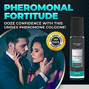 Bravado Labs Premium Unisex Pheromone Cologne - Pheromone Cologne for Men and Women - Light, Elegantly Scented Pheromone Perfume for Him and Her - 0.34oz (10mL)