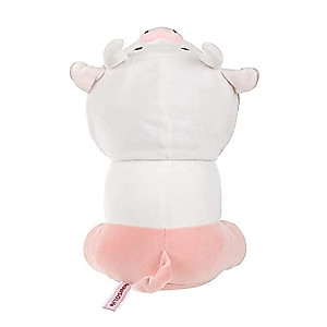 MINISO 12'' Sitting Piglet Stuffed Animals Kawaii Plush, Pig Cute Soft Plushies Body Pillow, Piglet Plush Throw Pillow Doll Plush Toys Gift for Valentine's Day Christmas(Cow Hoodie)