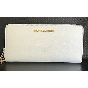Michael Kors Jet Set Travel Large Travel Leather Continental Wallet (Light Cream)