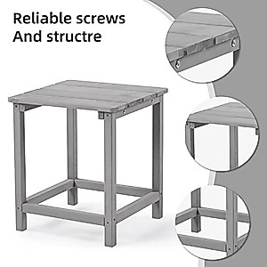 Outdoor Wooden Adirondack Patio Side Table, Cedar Wood Garden End Table, Coffee Table for Indoor or Outdoor