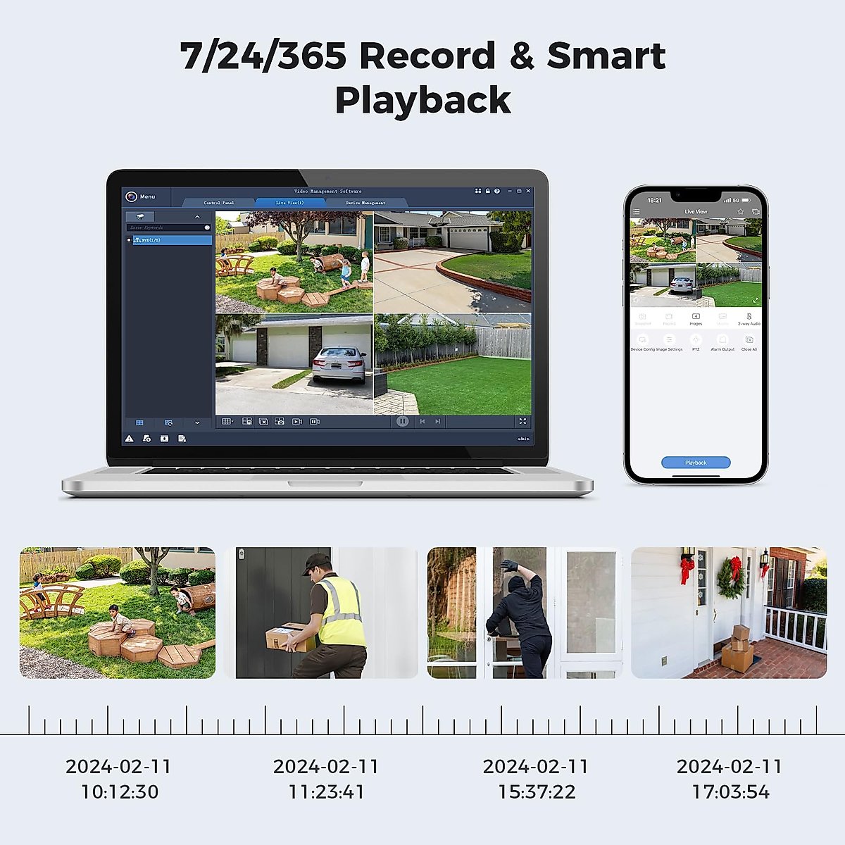 【121° Wide Angle+Spotlight Alarm】 Hiseeu 8MP 4K PoE Security Camera System,PoE Camera System 16CH Expandable,w/5MP Home Security Cameras,Human/Vehicle Detect,2-Way Audio,24/7 Recording,3TB HDD