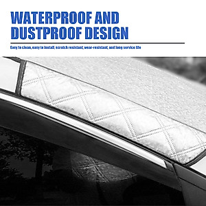 cueclue 1 PC Car Rear Window Sunshade, 55.11" x 31.49" Thickened Metal Film Flame-Retardant Cotton with Adsorption Force Cap, All Seasons Universal Protective Accessory, for Most Models (Silver)