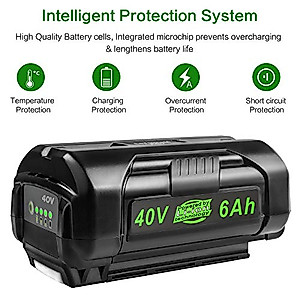 New Upgraded 6000Ah 40V Battery Replacement for Ryobi OP4015 OP40201 OP4026 OP40261 OP4030 OP40301 OP4040 OP40401 OP4050 OP40601 OP4026A OP4050A OP4060A Cordless Power Tools Battery