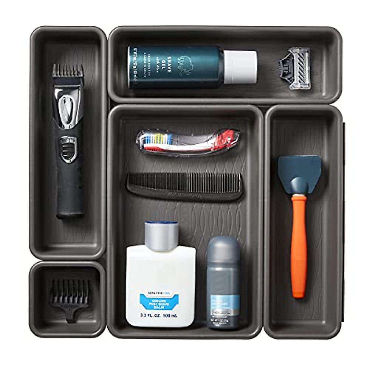 Copco Basics Interlocking Bin Set, 8-Piece, Charcoal Gray