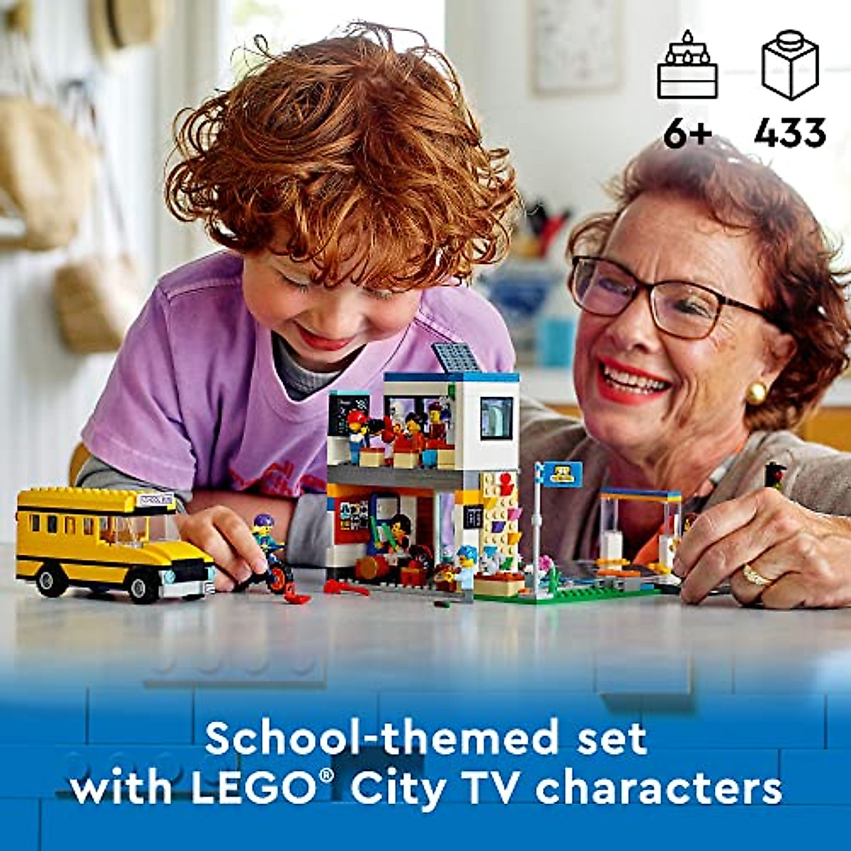 LEGO City School Day 60329 Building Kit; Toy School Playset with 2 City TV Characters, for Kids Aged 6 and up (433 Pieces)