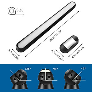 Semdisan Closet Light, Led Strip Light Under Cabinet, Bedside Wall Lamp, 3.5W Rechargeable Battery Light Bar Adjustable Dimmable Brightness for Bedroom Kitchen Dorm Wardrobe