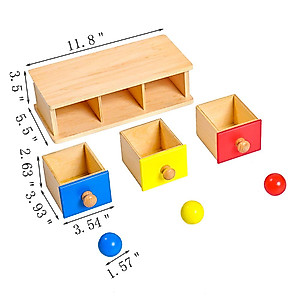 Kghios Montessori Box Bins Infant Toys Materials for Toddlers Babies 6-12 Months - 1-2 Year Old Babies 18 Months Materials Educational Tools Preschool Early Learning Wooden Toys