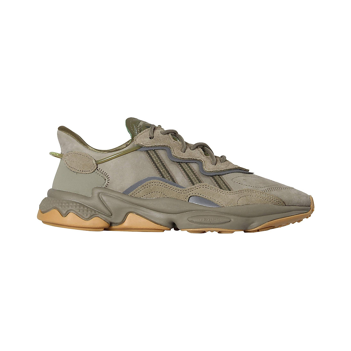 adidas Originals Men's Ozweego Gymnastics Shoe, Grey Legend Earth Raw Khaki, 9