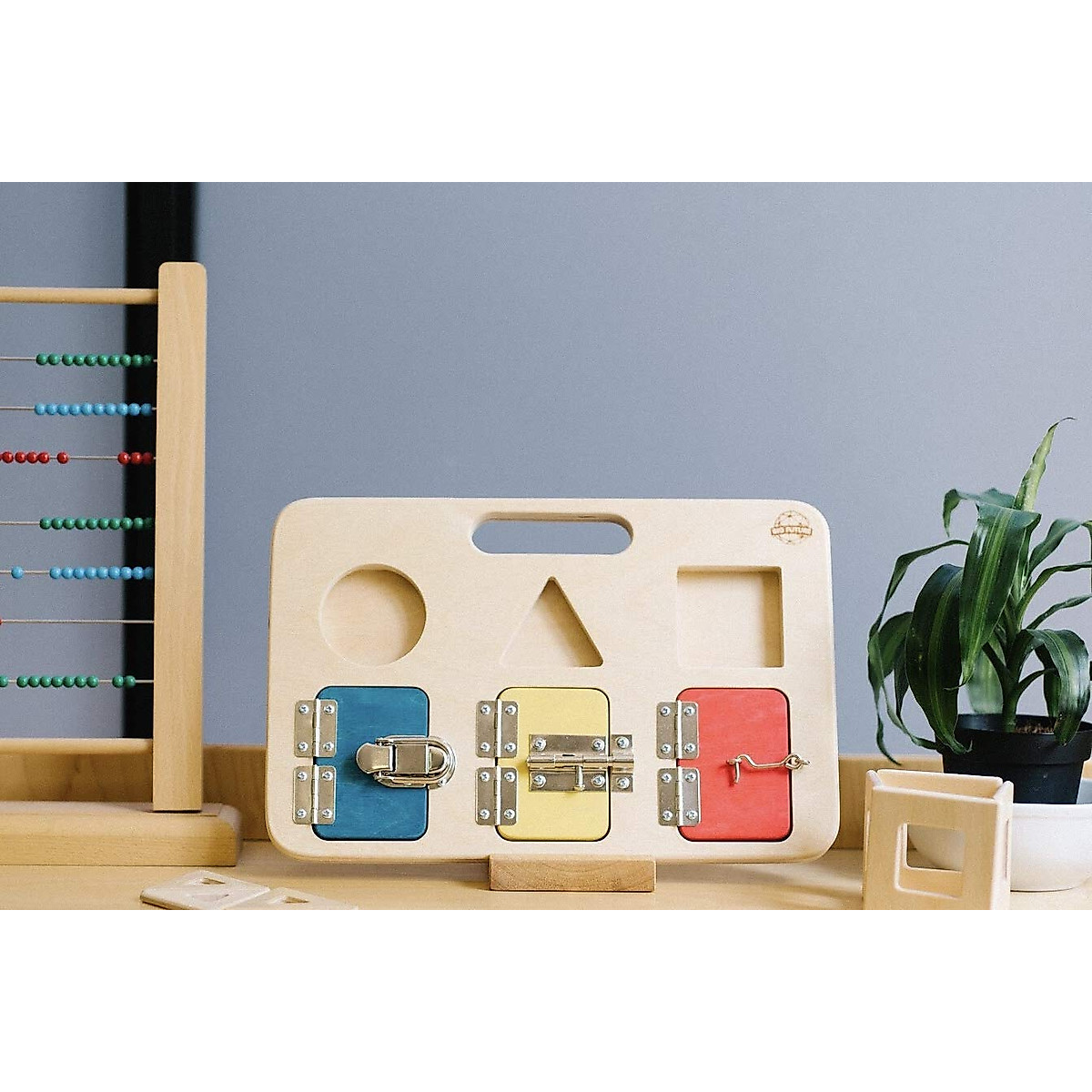 Montessori Busy Board for Toddlers - Shape Sorter - Latch Board - Educational Toy