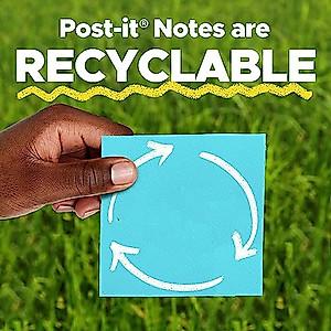 Post-it Super Sticky Lined Notes, 4 Sticky Note Pads, 4 x 6 in., School Supplies, Office Products, Sticky Notes for Vertical Surfaces, Monitors, Walls and Windows, Energy Boost Collection