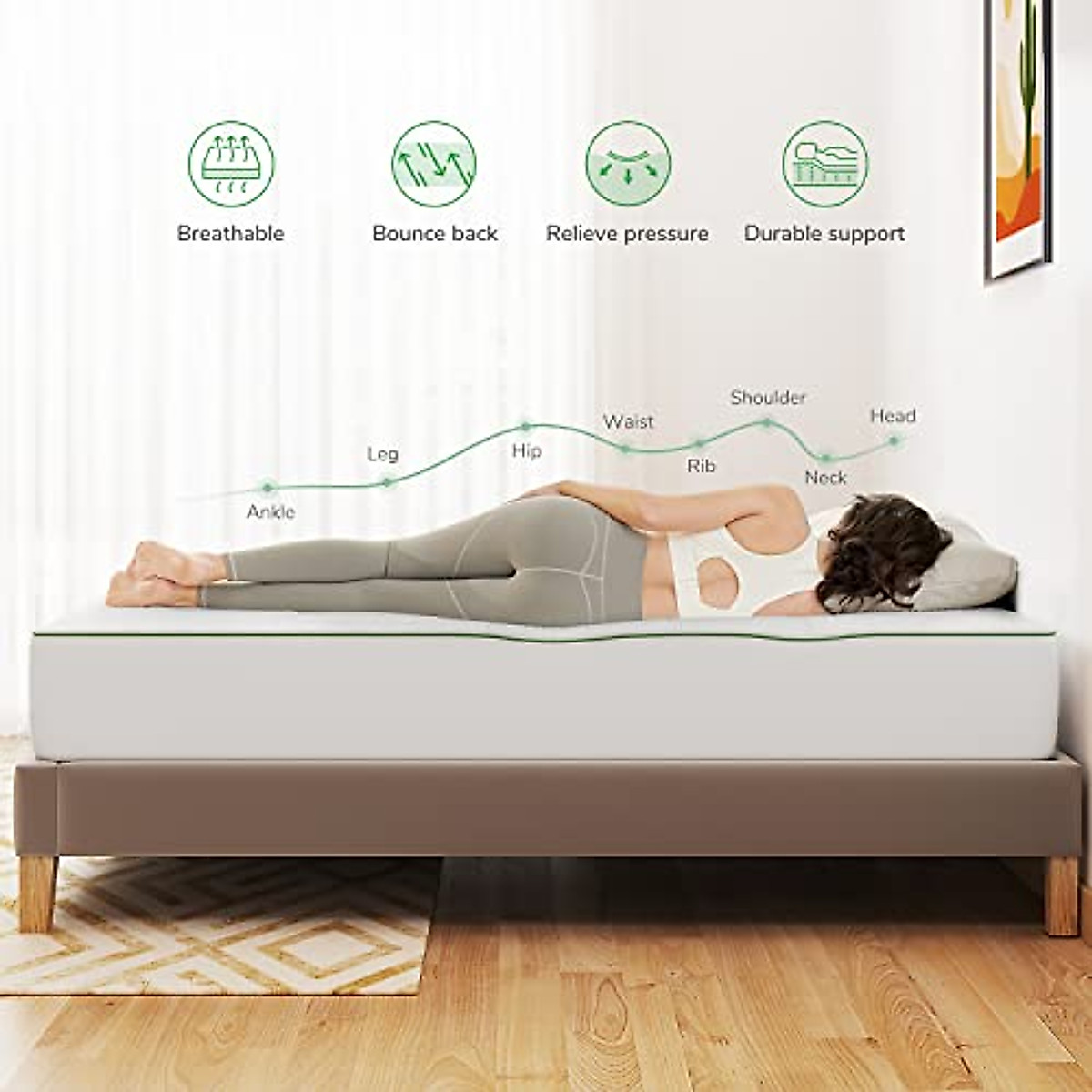 Novilla King Mattress, 10 Inch Gel Memory Foam Mattress King Size for Cooling Sleep & Pressure Relief, Medium Firm with Breathable Bamboo Cover, Mattress in a Box, Lullaby