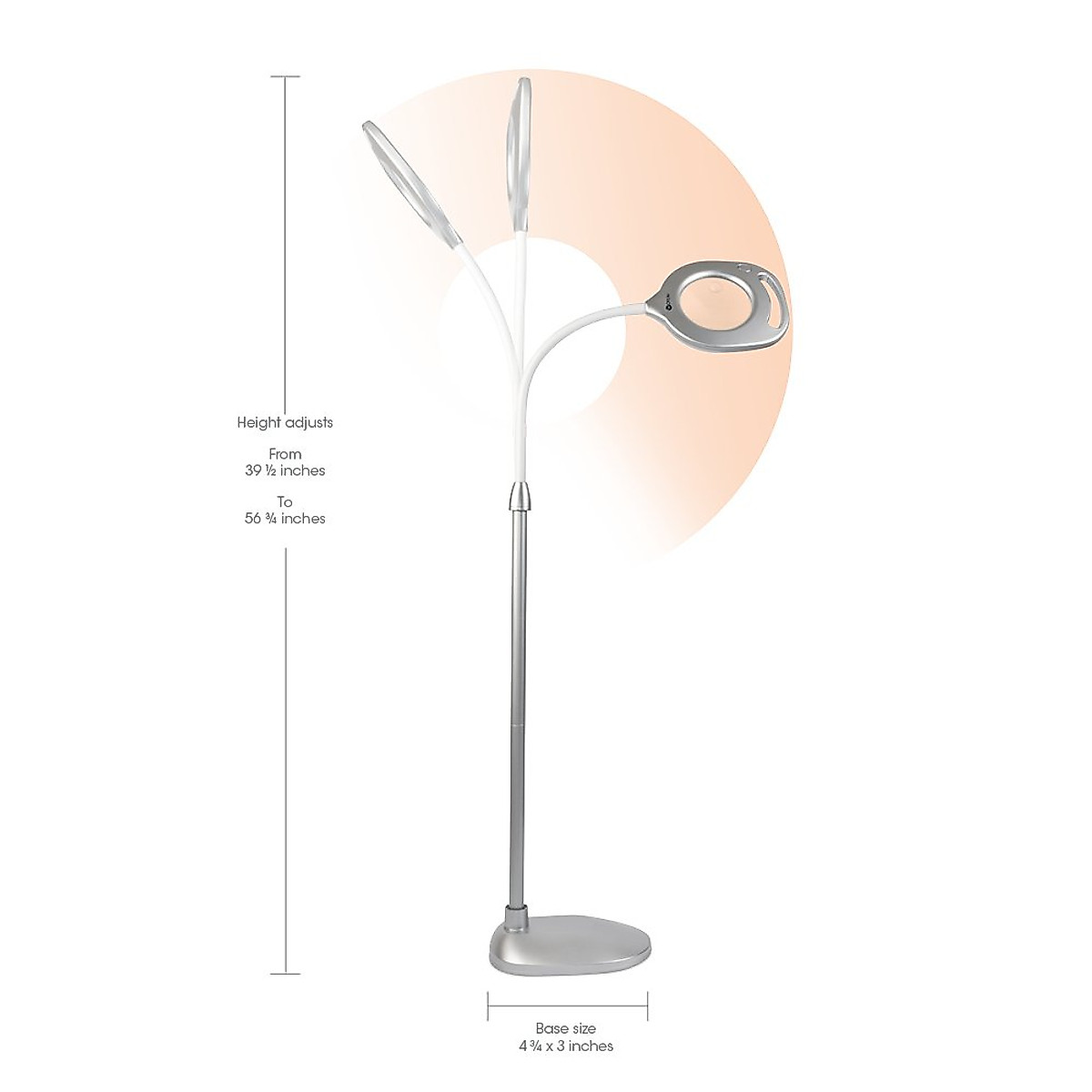 OttLite 2-in-1 LED Magnifier Light Floor and Table Lamps – Optical Grade Hands-Free Magnifying LED Light, Modern Design for Crafting, Sewing, Reading, Needlework