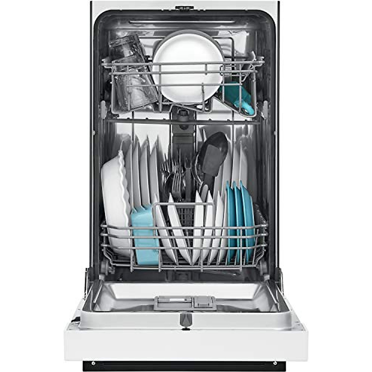 Frigidaire 18 in. ADA Compact Front Control Dishwasher in White with Dual Spray Arms, 52 dBA, includes room-of-choice delivery