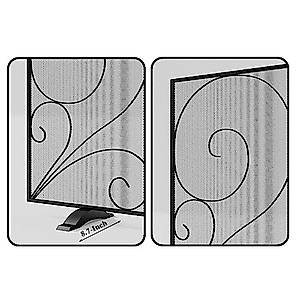 Fire Beauty Single Panel Fireplace Screen Handcrafted Solid Wrought Iron Mesh, Heat-Resistant Fire Spark Guard for Fireplace-Black