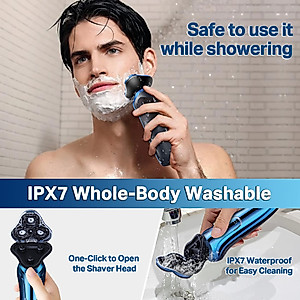 Electric Razor for Men,Electric Shavers for Men Wet Dry,Waterproof Wet Dry Men's Electric Razor for Face Shaving,Cordless Grooming Kit Man Electric Facial Rotary Shaver USB Rechargeable