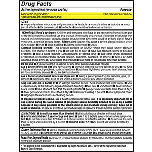 Health Pharma Aspirin Pain Reliever and Fever Reducer , 325 mg Coated Tablets, White, 500 Count