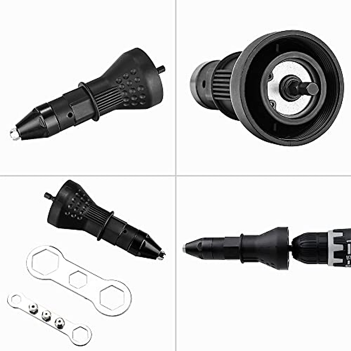 DEKOPRO Rivet Gun for Cordless Drill Riveter Electric Rivet Nut Gun Riveting Tool Cordless Riveting Drill Adaptor Insert Nut Tool