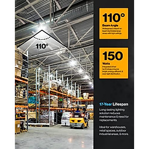 Sunco 6 Pack UFO LED High Bay Light, Lighting for Warehouse, 5000K Daylight, 150W, 21000 LM, 100-277V, Dimmable 0-10V, IP65 Waterproof, Super Bright, UL