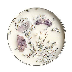 Empath Protection 8 Oz. Candle, Calming Lavender and Amethyst Crystals