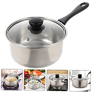 SHOWERORO 1Set Stainless Steel Handheld Soup Pot Stovetop Cooking Pot for Milk and Soup Heating Kitchen Essentials and Easy to Use