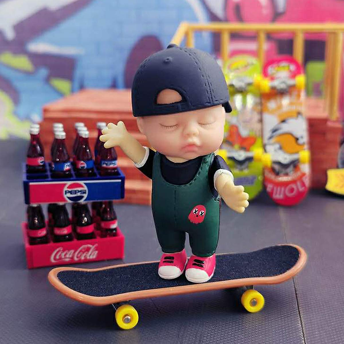 QKILL 17 in 1 Fingerboard Ramps Set Finger Toys with Ramp/Mini Finger Skateboards Finger Mini Bikes/Swing Board with Replacement Wheels and Tools (Gray Ramp Kit)