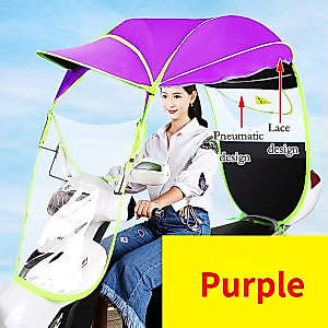 YUANXIN Motorcycle Awning Canopy E-Bike Carport Awning Canopy Storage Battery Car Motorcycle Rain Shelter Transparent Umbrella Carport (Blue)