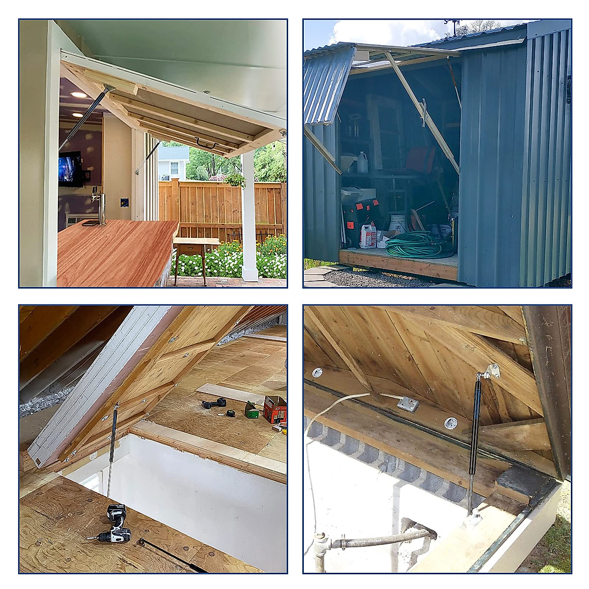 ARANA Gas Struts for Heavy Lid, 23 inch Hrdraulic Door Lift 200 lbs, 23" Heavy Duty Gas Shocks 200 Pounds Gas Spring Support Hinges Fit Muphy Bed RV Bed Trap Cellar Door(Fit 160-220lbs Lid), 2 Pcs