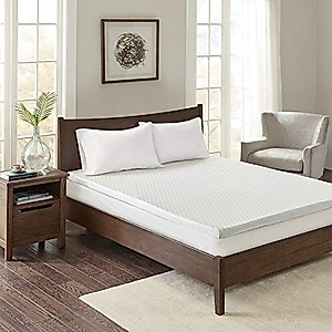 Sleep Philosophy Gel Infused Memory Foam Mattress Topper Luxurious All Season Enhanced Bed Support, Queen(2" Thick), Removable Cooling Cover