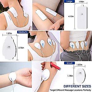 TENS/EMS Unit Replacement Pads NURSAL 20 Pack 3.5mm Snap Electrode Pads for Electrotherapy (Not Fit NURSAL Blue Tens) Reuse More Than 30 Times, Compatible with Belifu, AVCOO, MEDVICE TENS Machine