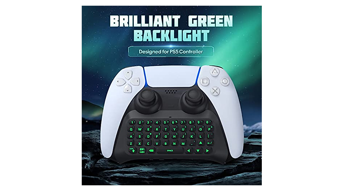 TiMOVO Green Backlight Keyboard for PS5 Controller, Wireless Bluetooth ...