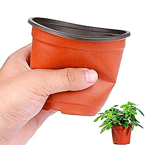 Augshy Nursery Pot, 75 Pcs 4" Plastic Nursery Seed Starting Pots Flower Plant Container for Succulent Seedling Cutting Transplanting