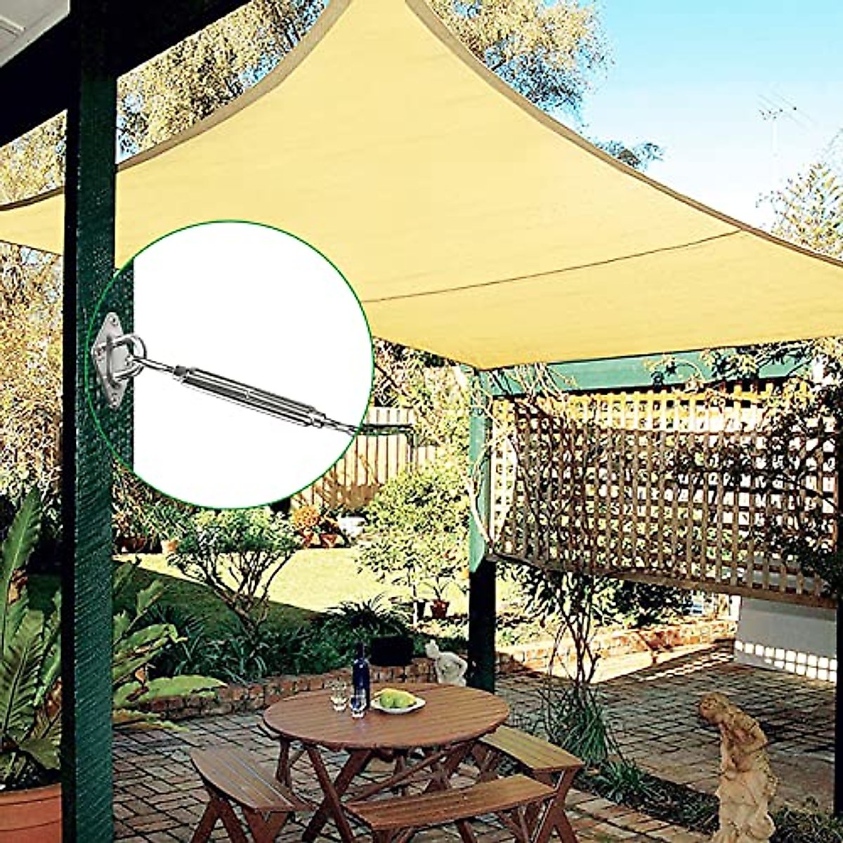 Ollieroo Shade Sail Hardware Kit for Rectangle and Square Sun Shade Sail Installation 8 Inches Silver