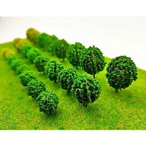 24Pcs Mini Model Trees Mixed Bush Trees Vegetation Groups Shrubs for Model Train Scenery Architecture Trees Model Scenery Trees Fake Trees with No Stands